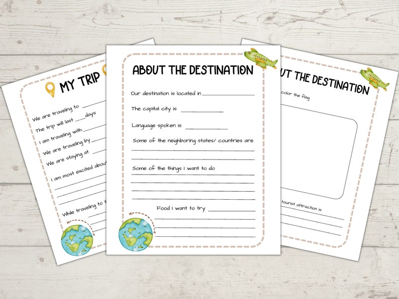 Travel Journal for Kids, Printable Trip Journal, Kids Travel Diary ...