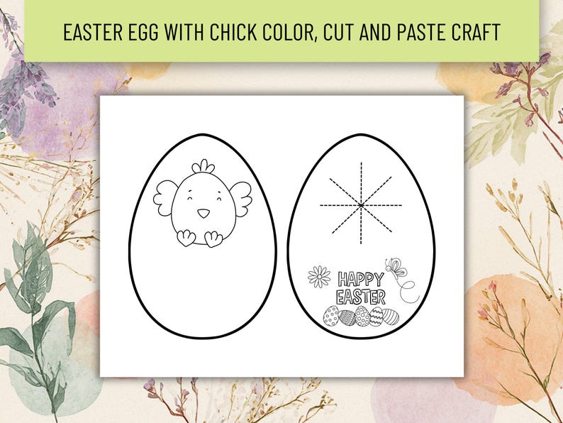 Hatching Chick Craft Template, Easter Color, Cut and Paste Paper Craft ...