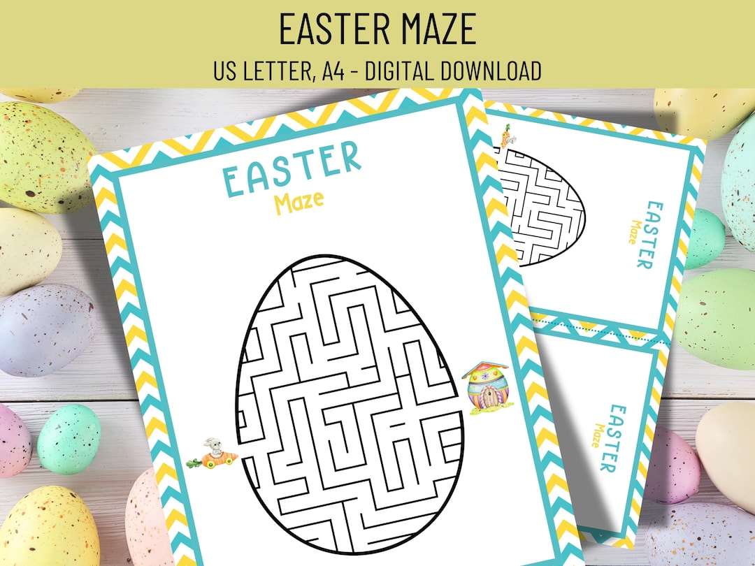 Easter Maze Printable Game, Easter Party Games, Maze Activity Page ...