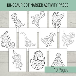 Dinosaur Dot Marker Printable Activity Pages, Do a Dot Coloring, Do a ...