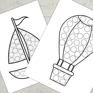 Transportation Dot Marker Printable Activity Pages, Do a Dot Coloring ...