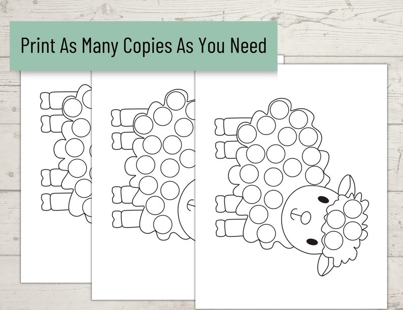 Farm Animals Dot Marker Printable Activity Pages, Do a Dot Coloring, Do ...