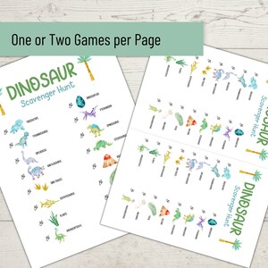 Dinosaur Scavenger Hunt Printable, Dinosaur Games for Kids, Dinosaur ...