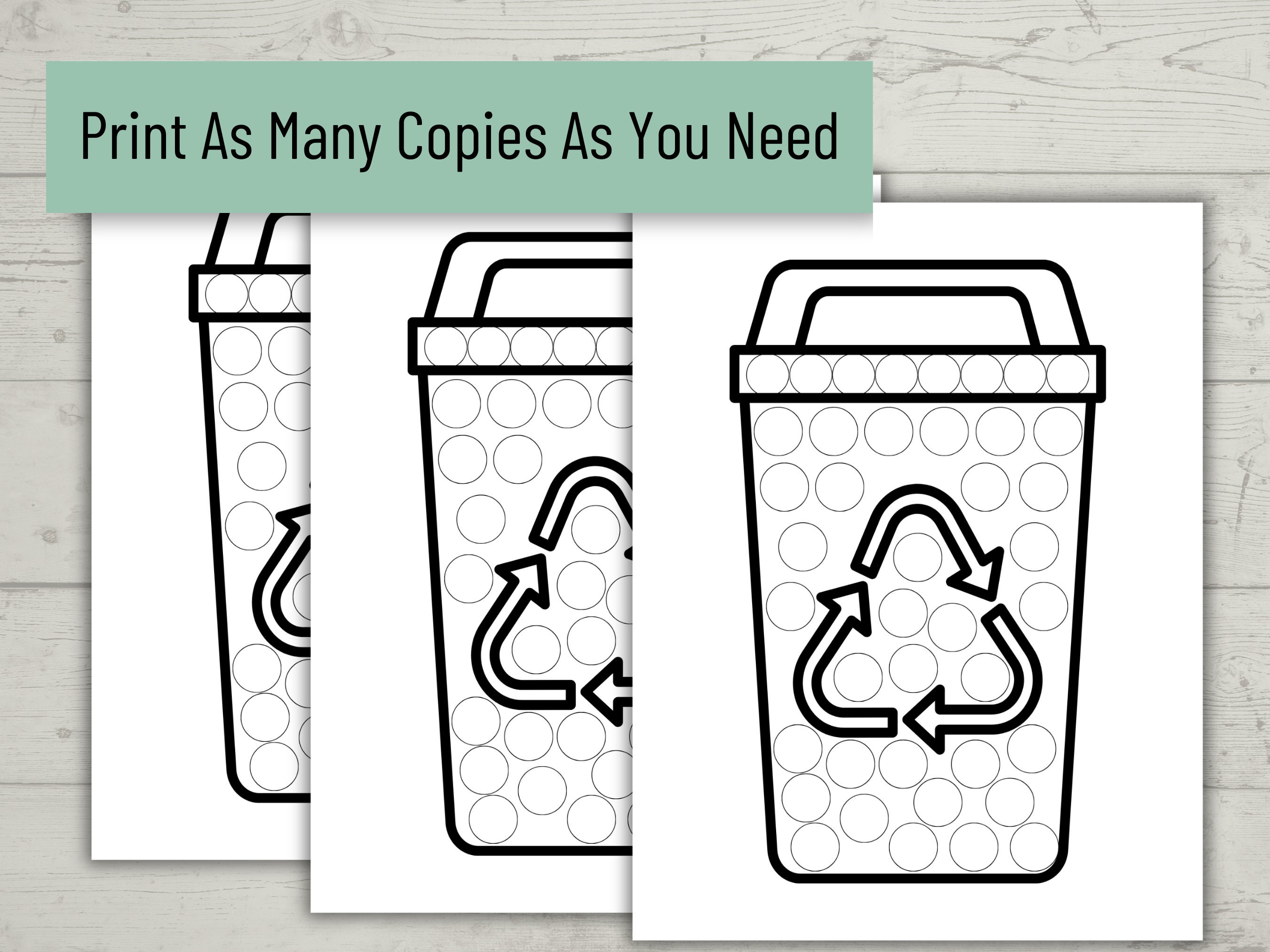 Earth Day Dot Marker Printable Activity Pages, Do a Dot Coloring, Do a ...