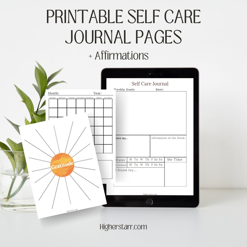 Printable Self Care Journal Pages - Etsy