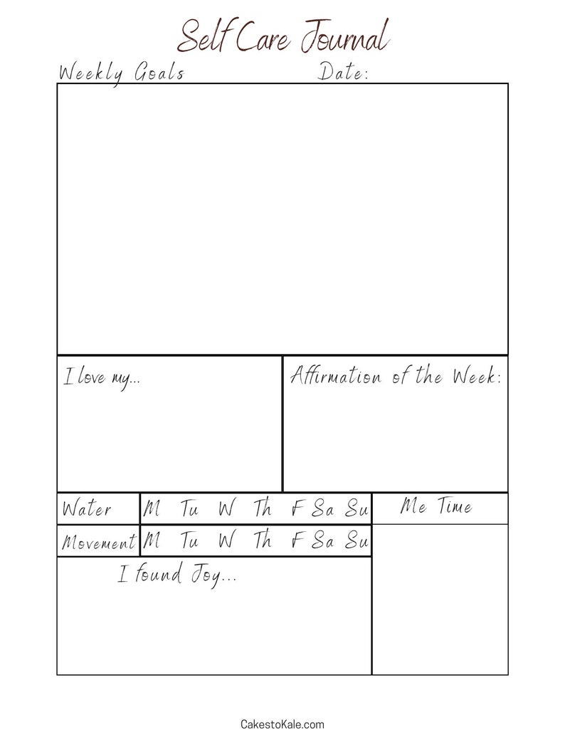 Printable Self Care Journal Pages - Etsy