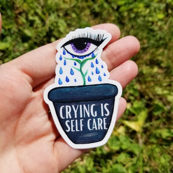 Craft Supplies & Tools Paper, Party & Kids Crying is Self Care Sticker ...