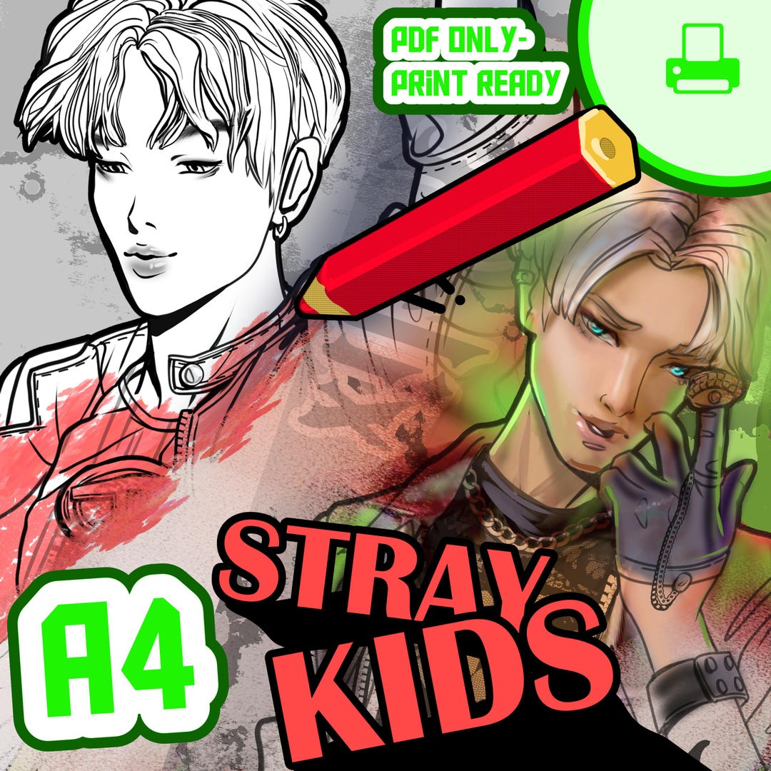 Stray Kids SKZ Coloring Pages MIX - Etsy