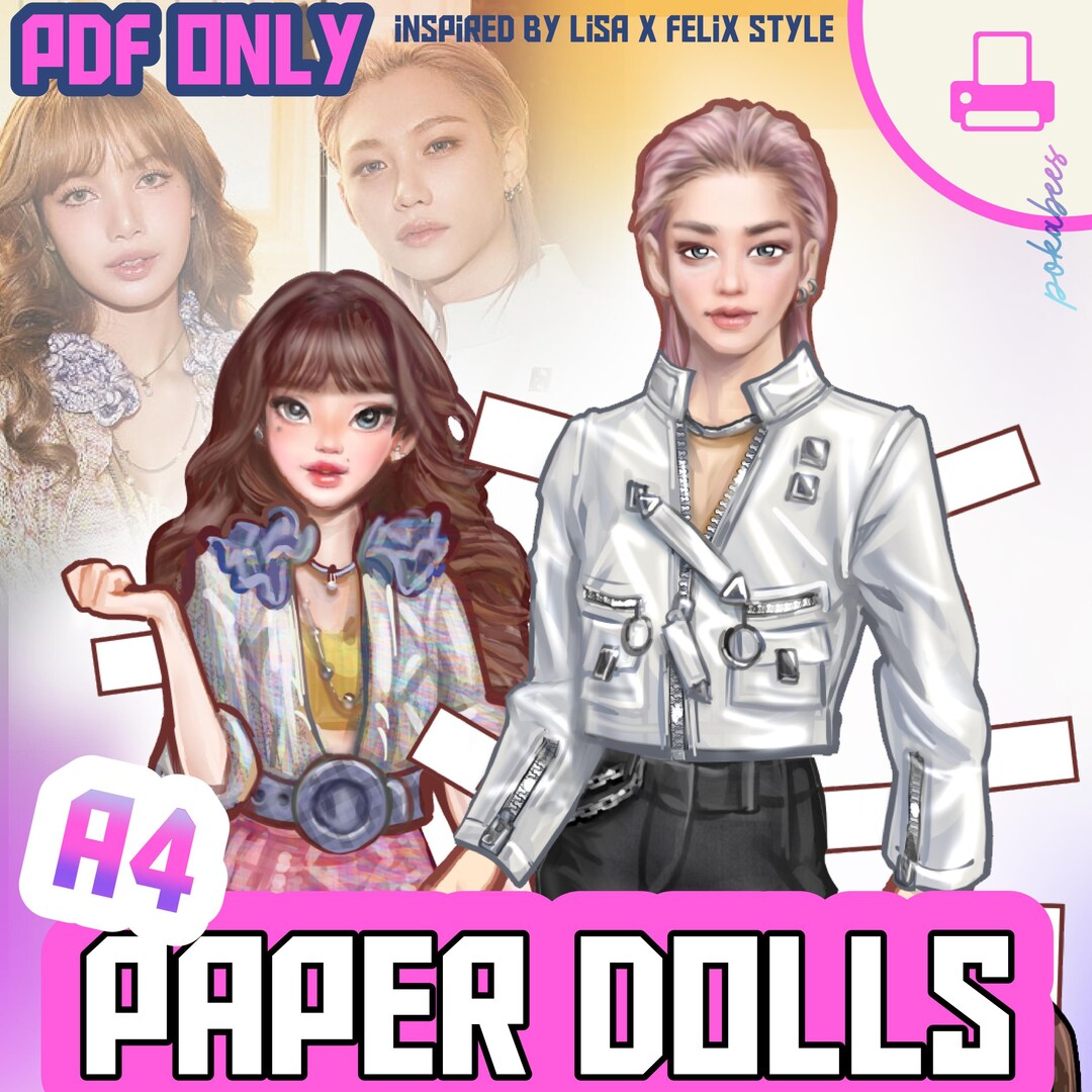 Lisa X Felix, K-pop, Paper Dolls - Etsy
