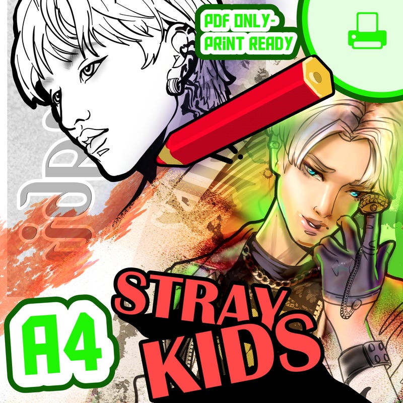 Stray Kids Coloring Sheets - Etsy