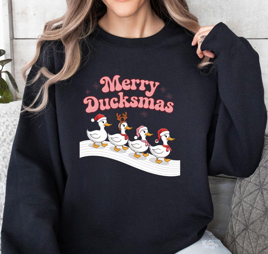 Merry Duckmas Sweatshirt, Funny Duck Sweatshirt, Duck Lover Sweatshirt ...