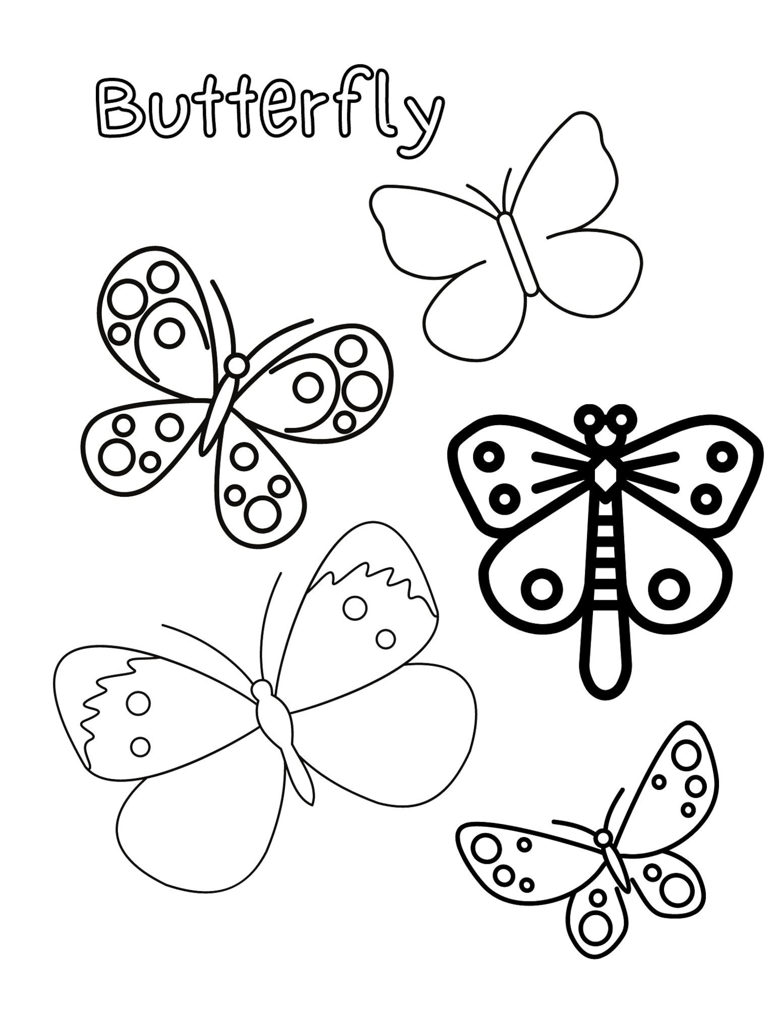 Spring Butterfly Coloring Page Coloring Pages