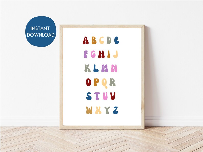 Bold Colorful Alphabet Printable Wall Art | ABC Poster | Instant ...