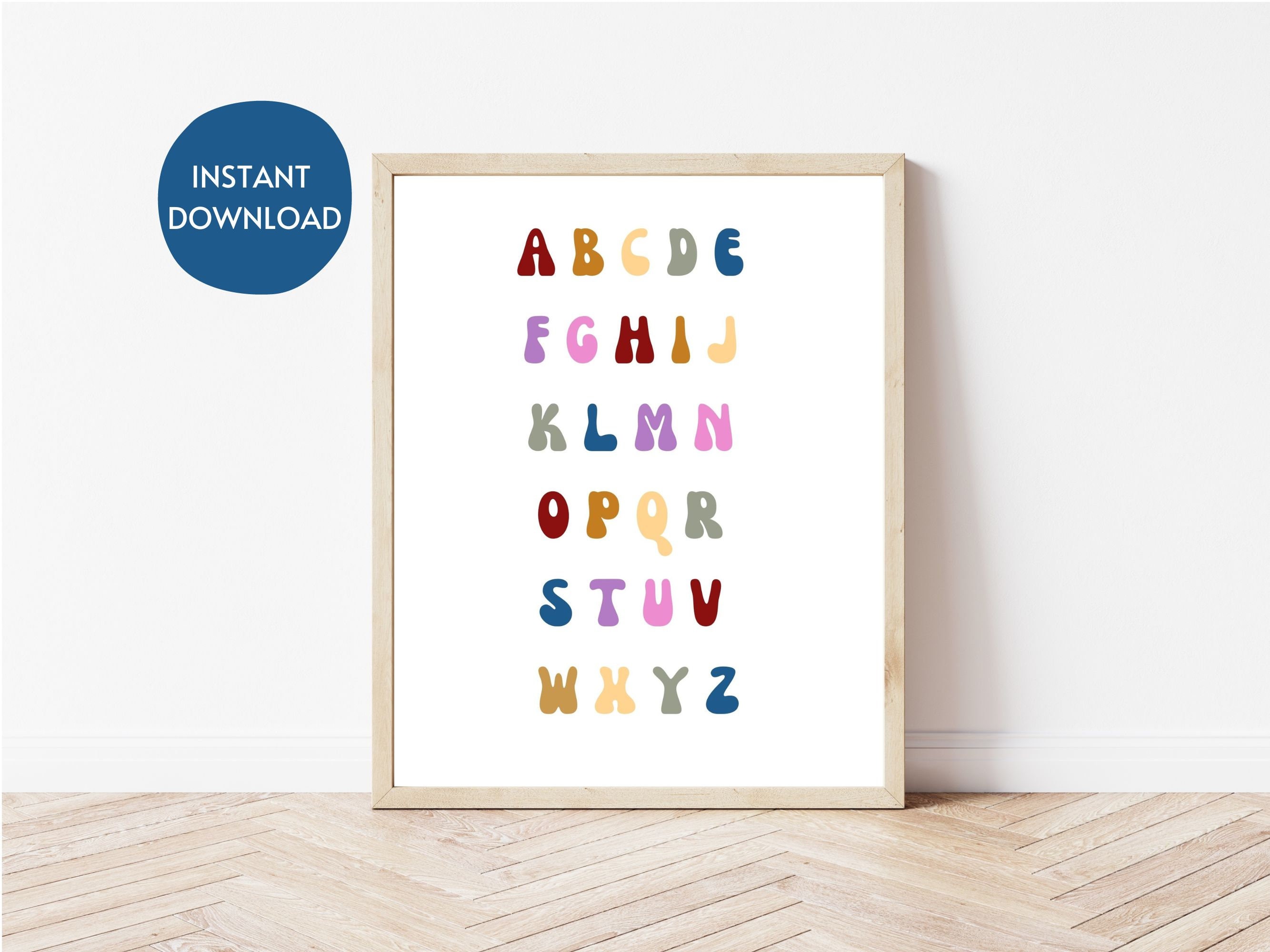 Bold Colorful Alphabet Printable Wall Art | ABC Poster | Instant ...