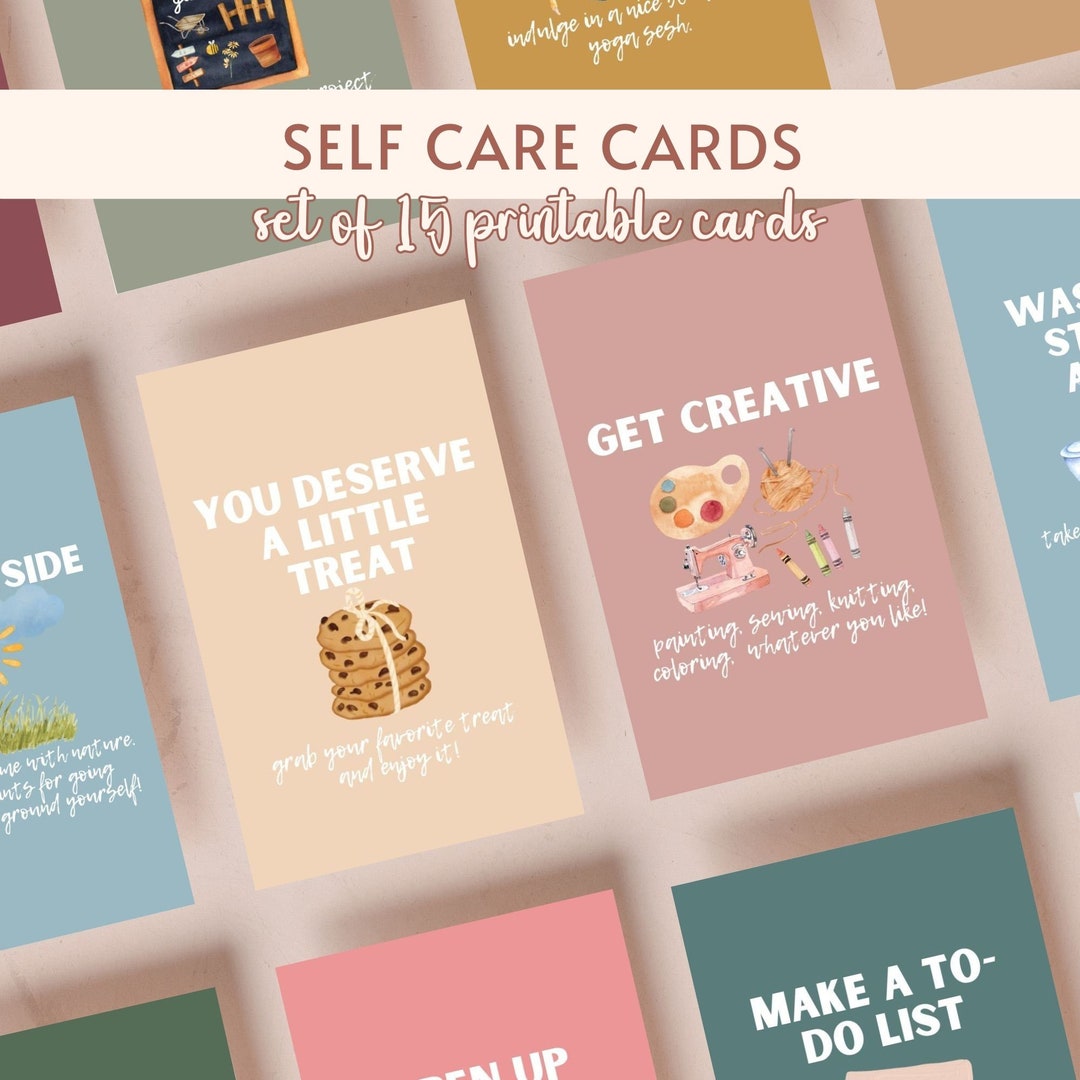 Self Care Affirmation Cards: 15 Printable Motivation Cards (PDF & JPG ...