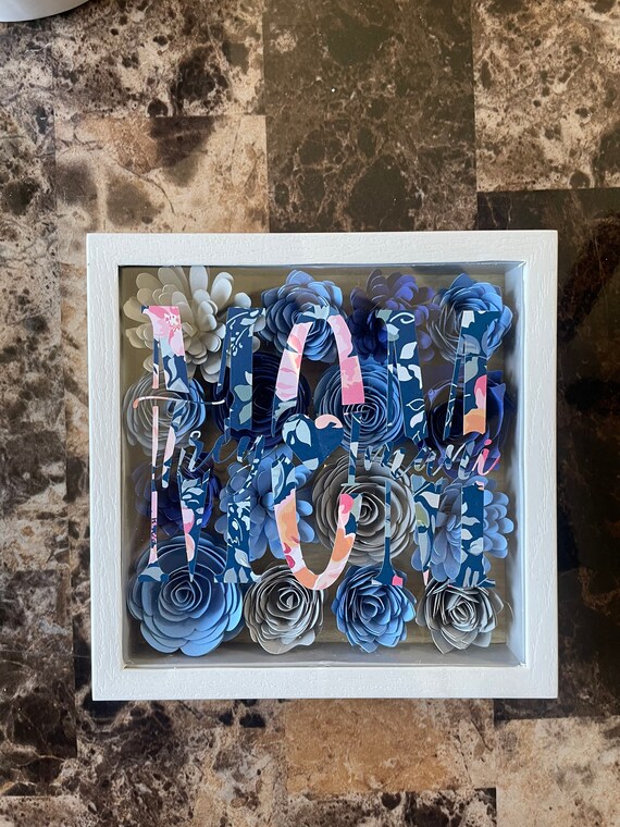 Customizable Floral Shadow Box Wall Art Personalizable Gift - Etsy