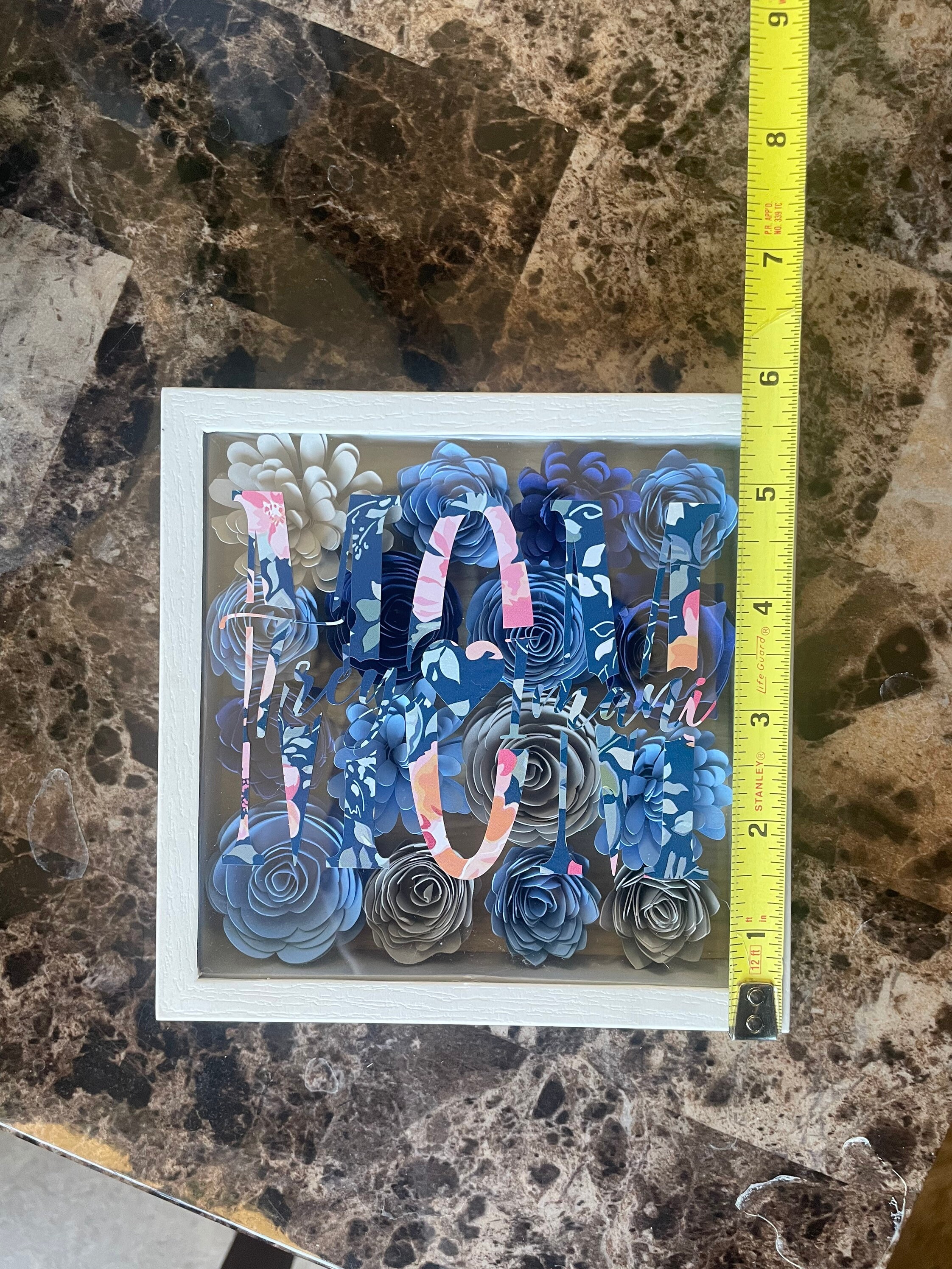 Customizable Floral Shadow Box Wall Art | Personalizable Gift for the ...