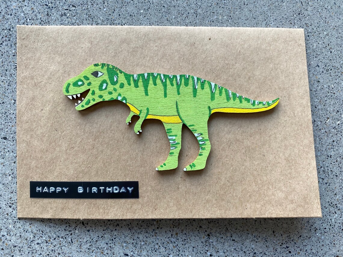 Congratulations Card Dinosaur T-Rex Customizable | Etsy