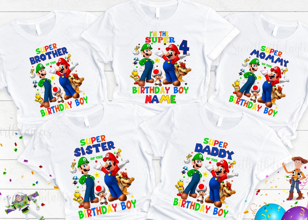 Super Mario Birthday Boy Shirt, Personalized Super Mario Birthday ...