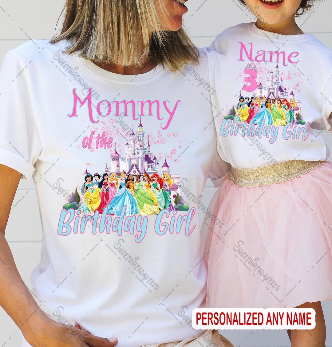 Disney Princess Birthday Shirt, Girl Birthday Shirt, Birthday Party Shirt, Family Birthday Shirt ...