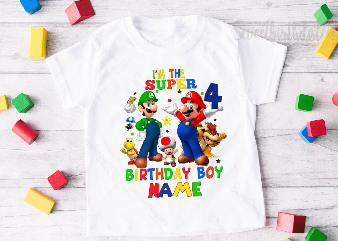 Super Mario Birthday Boy Shirt, Personalized Super Mario Birthday ...