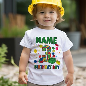 Building Block Birthday Boy Girl Shirt,custom Birthday Buiding Shirt ...