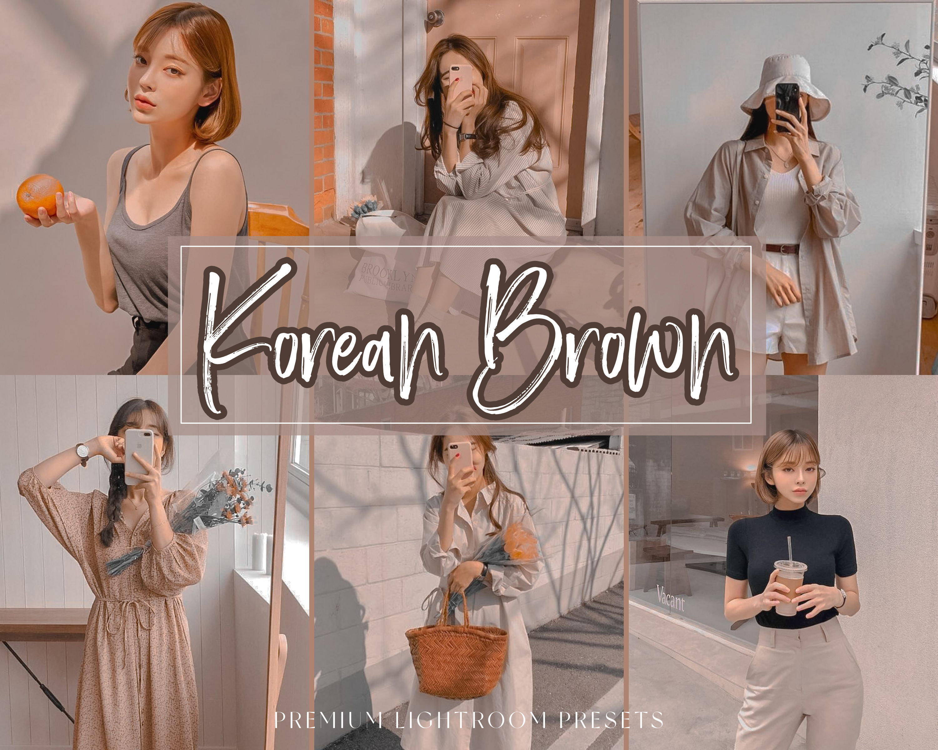 5 Korean Brown Tones Lightroom Preset Neutral Tone Korea Asian Presets ...