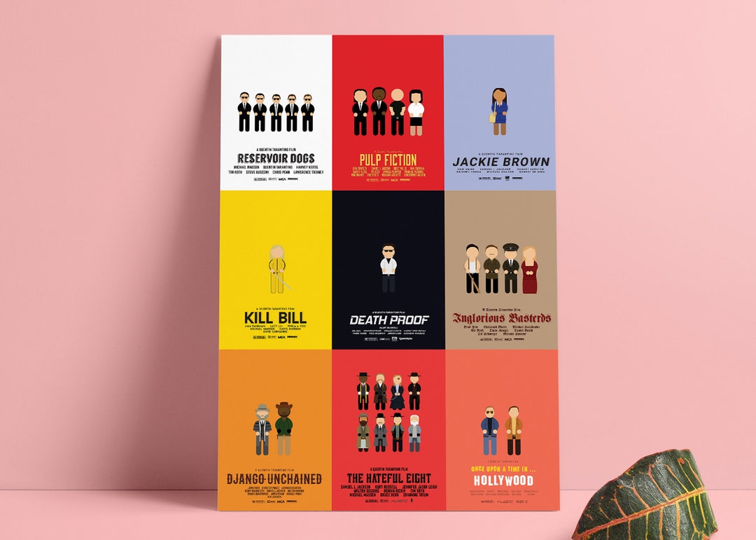 The Quentin Tarantino Collection | Tarantino Minimal Poster Print, Wall ...