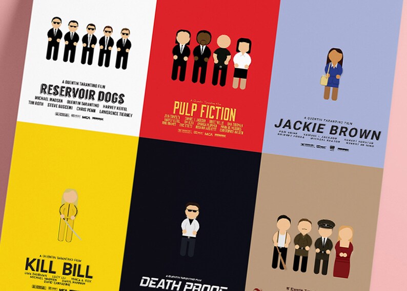 The Quentin Tarantino Collection Tarantino Minimal Poster - Etsy
