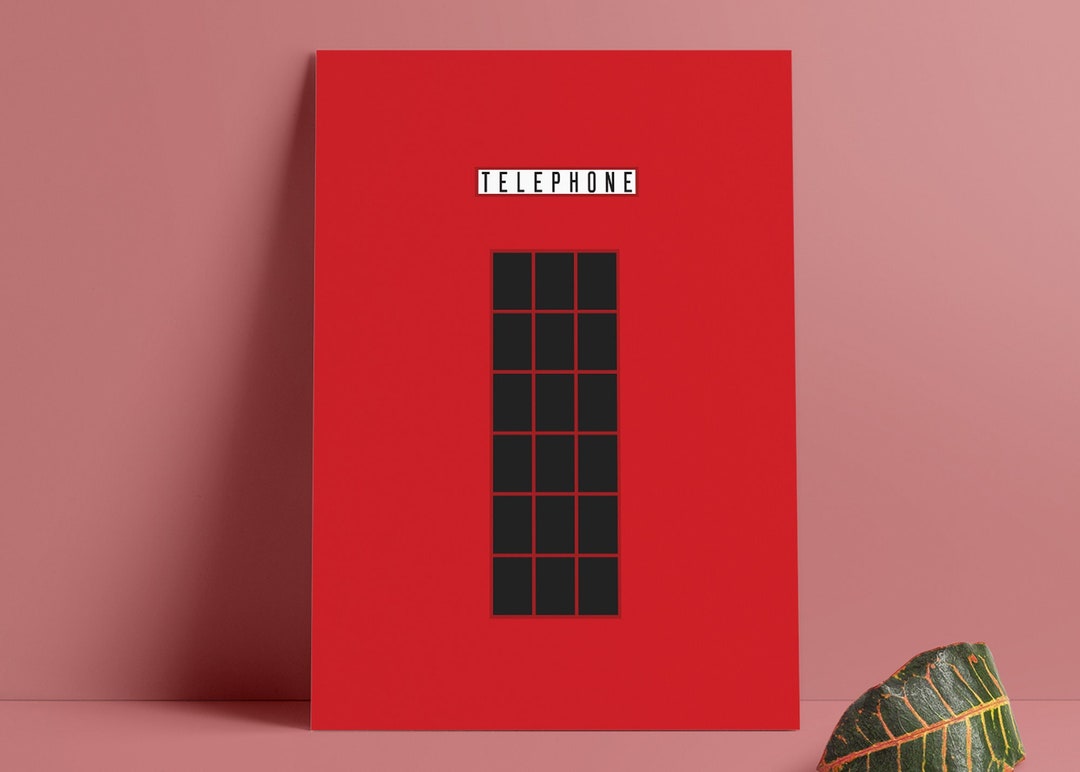 British Telephone Box Poster | Travel Minimal Poster Print, Wall Art ...