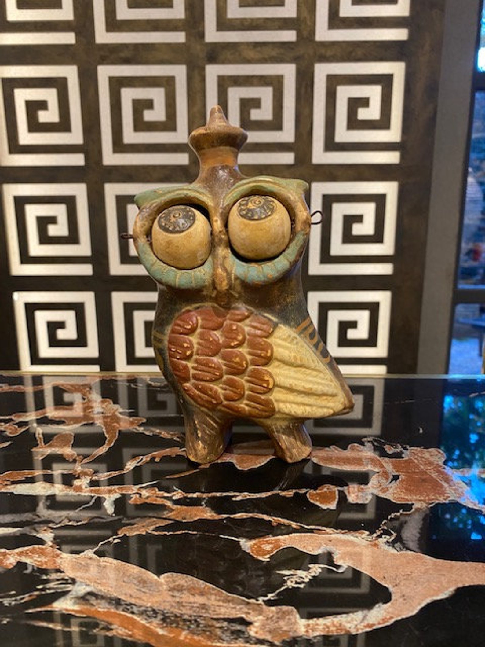 Búho ateniense de cerámica griega búho de Atenea símbolo de | Etsy