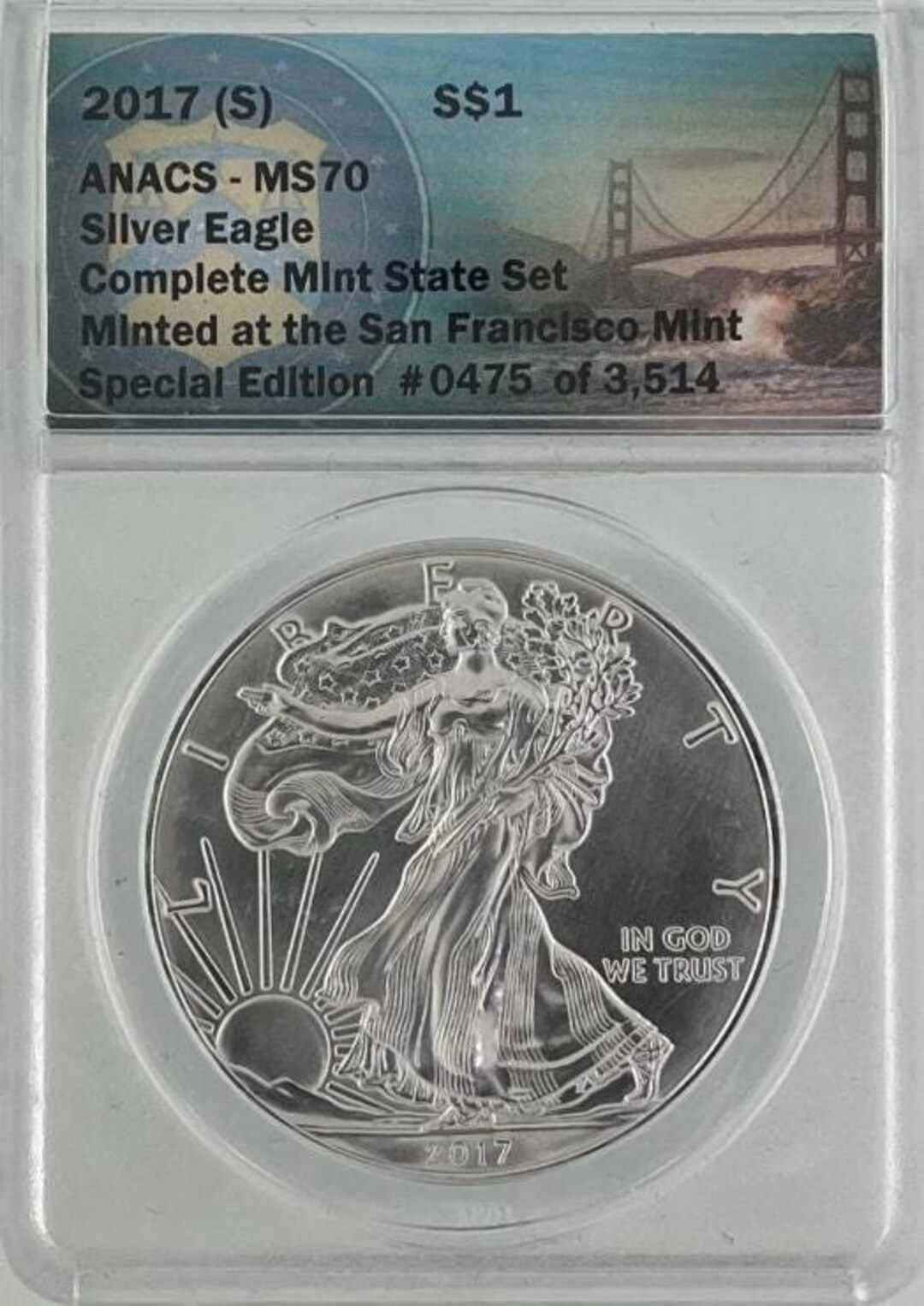 2017-S 1 Oz American Silver Eagle MS70 ANACS - Etsy