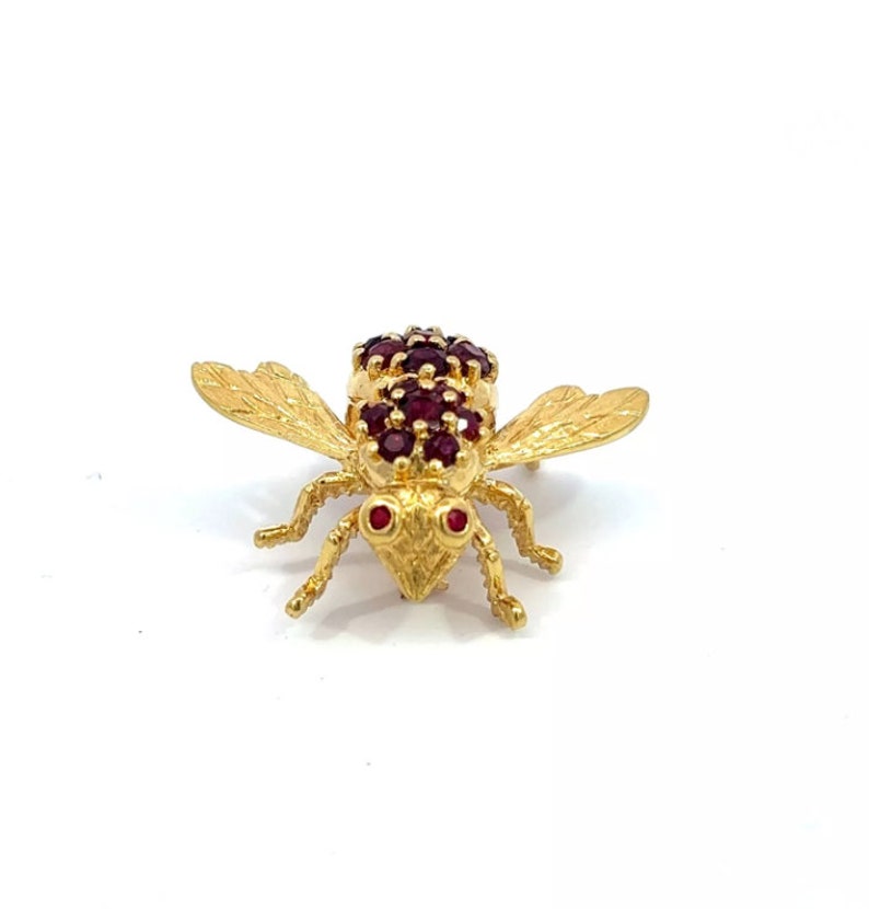 Herbert Rosenthal Rare Vintage 18k Yellow Gold Ruby Bee Pin Brooch - Etsy