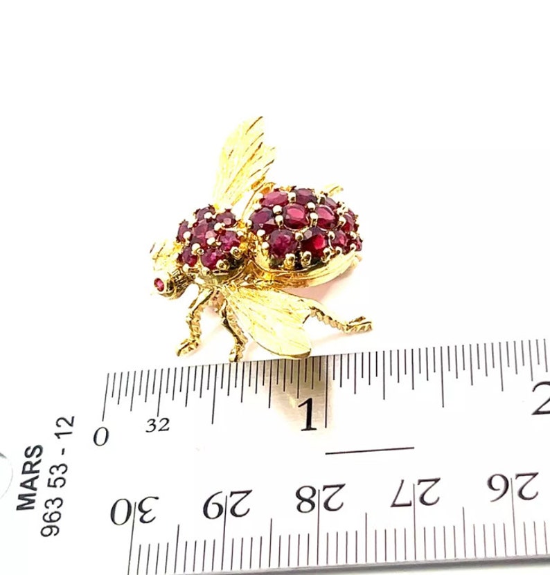 Herbert Rosenthal Rare Vintage 18k Yellow Gold Ruby Bee Pin Brooch - Etsy