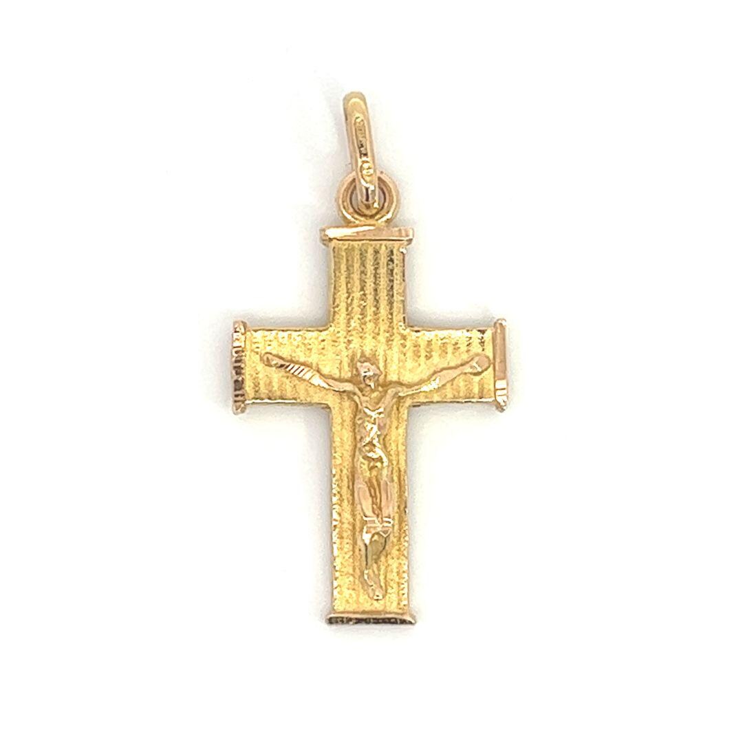 18k (750 Stamped) Yellow Gold Cross Pendant - Etsy