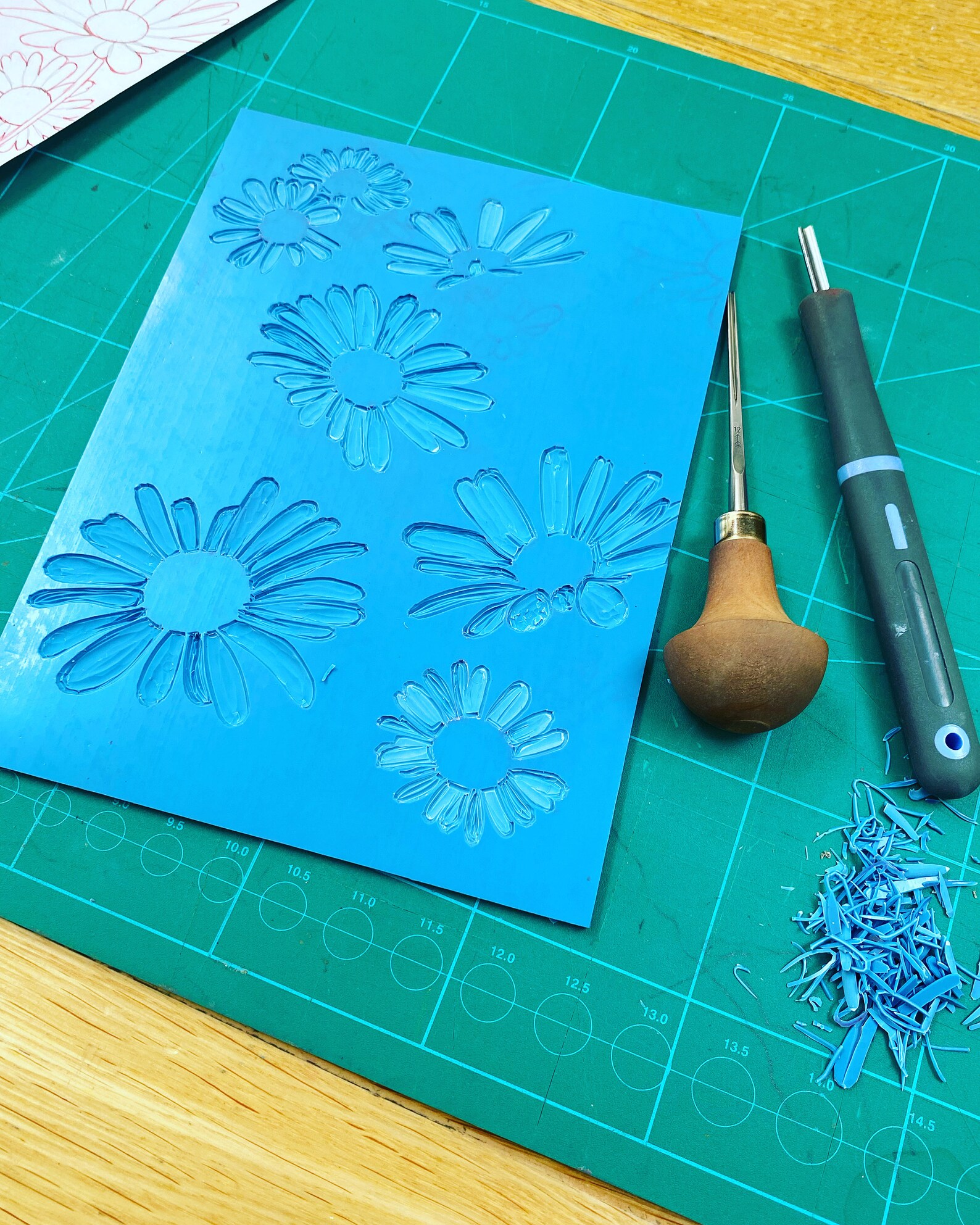 Handmade Limited Edition Lino Print - Oxeye Daisies - Etsy