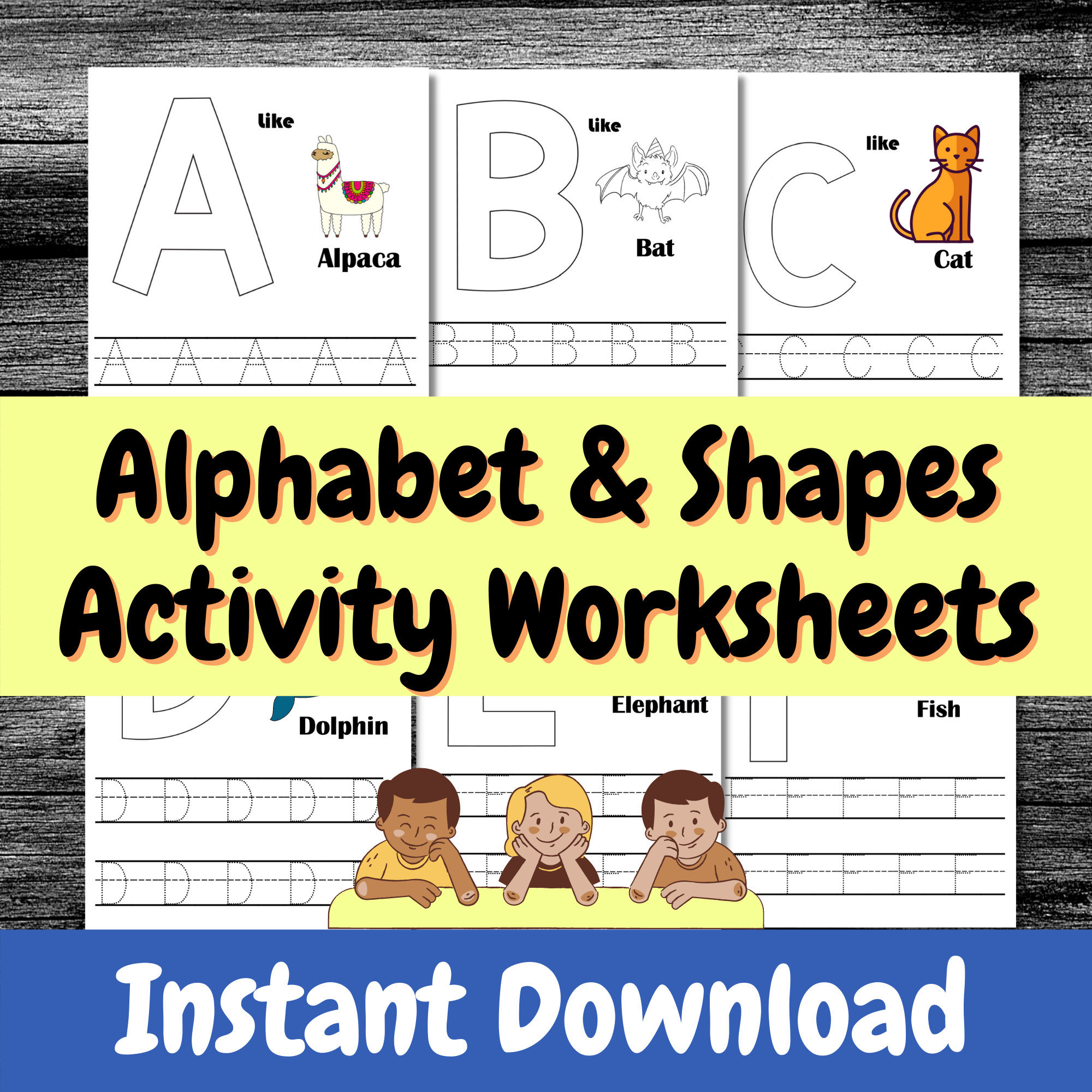 79 Alphabet And Shapes Activity Worksheets For Kids - Etsy España