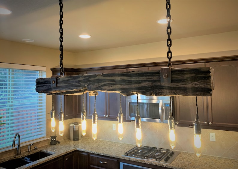 Rustic Industrial Reclaimed Distressed Beam Light Fixture - Etsy