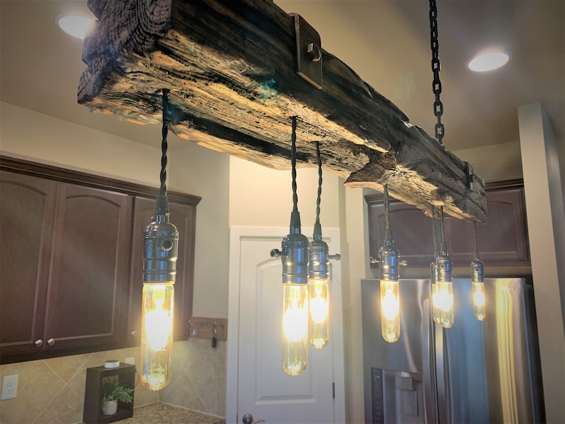 Rustic Industrial Reclaimed Distressed Beam Light Fixture - Etsy