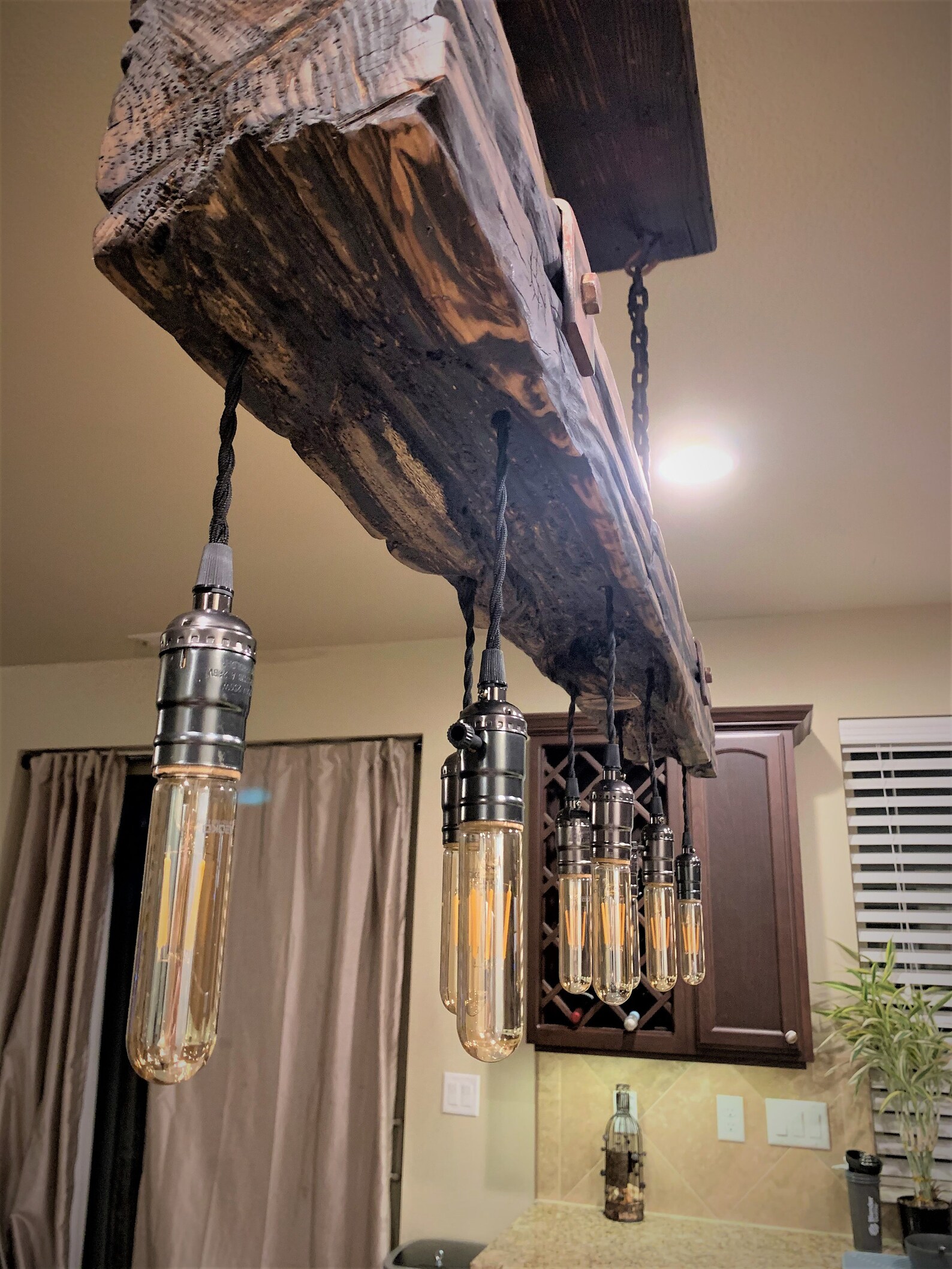 Rustic Industrial Reclaimed Distressed Beam Light Fixture - Etsy