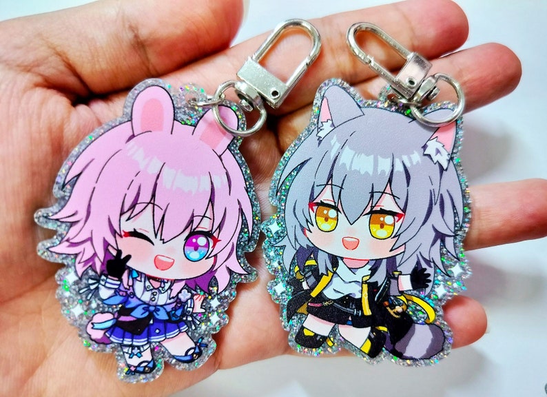 Honkai Star Rail Glitter Acrylic Charms Keychain Sticker 2.5 - Etsy ...