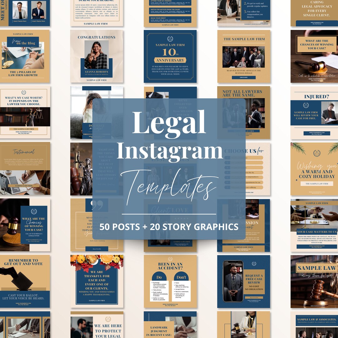 Law Firm Instagram Templates: Attorney Social Media (canva Editable) - Etsy