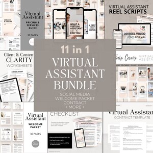 Virtual Assistant Templates Bundle, Welcome Packet, VA Contract, Social ...