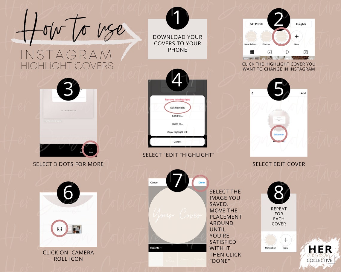 Editable Instagram Highlight Covers Instagram Story - Etsy