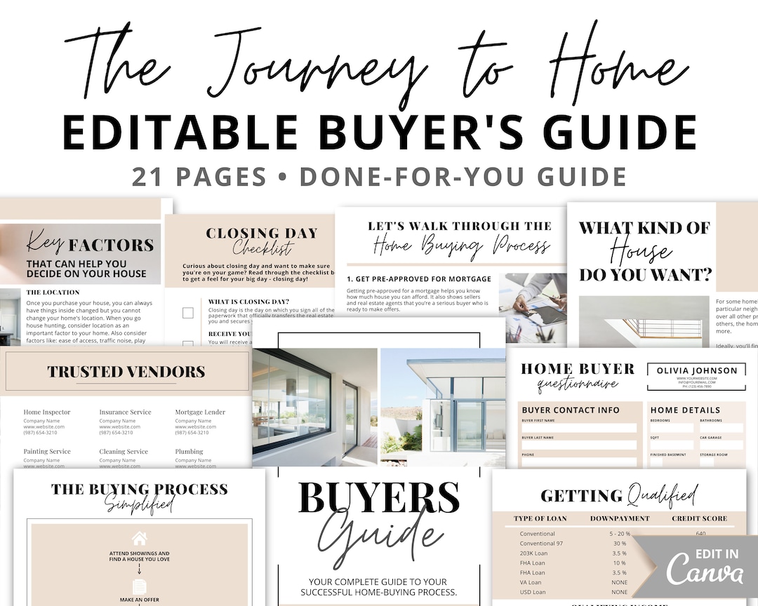 Buyer's Guide Real Estate Templates, Realtor Buyer Checklist, Realtor ...