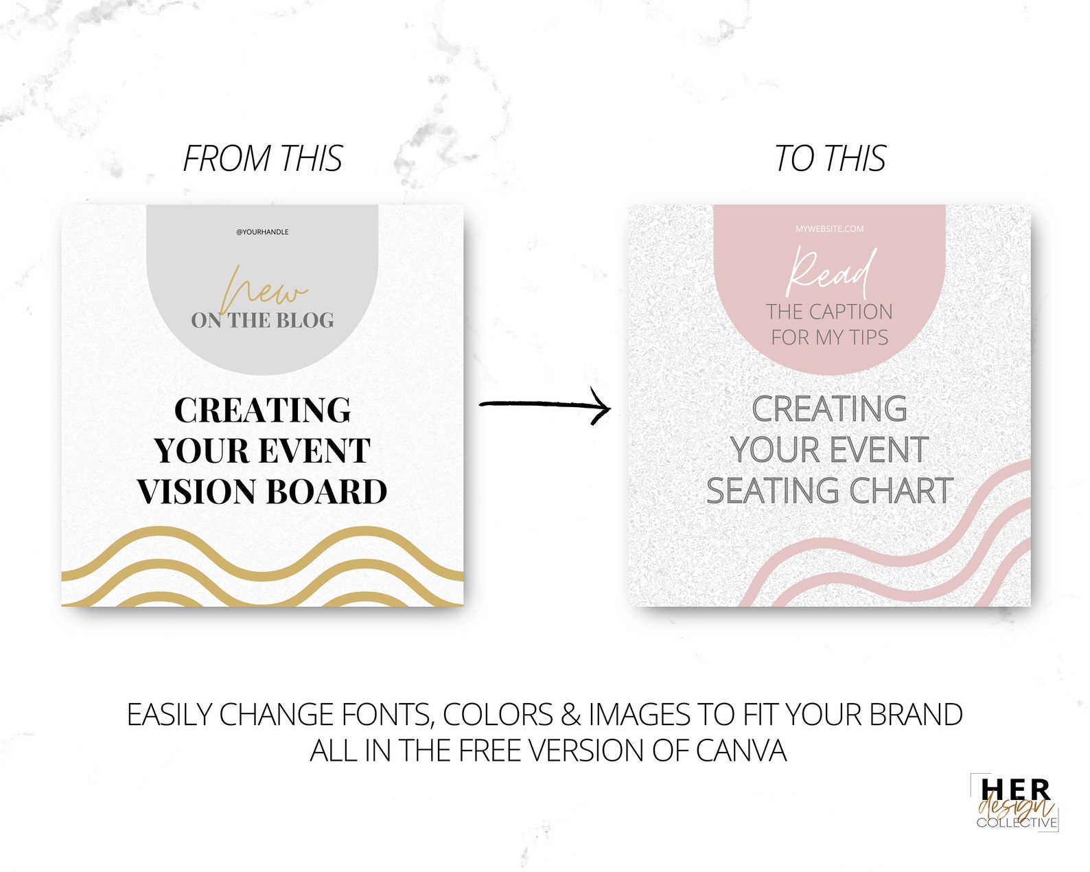 Event Planner Instagram Templates: Canva Social Media Posts (digital ...