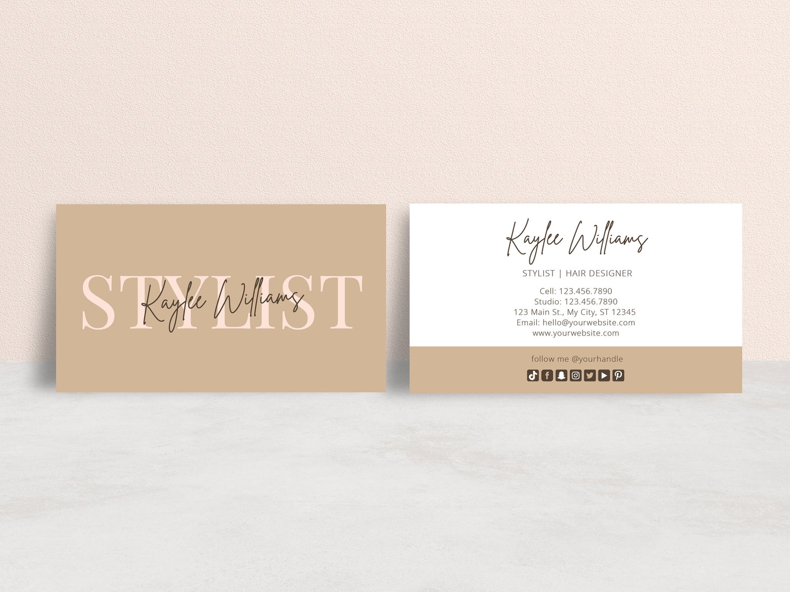 Editable Stylist Business Card Template Name Overlay | Etsy