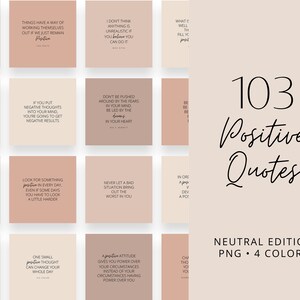 103 Neutral Instagram Quotes, Premade Ready to Post Positive Quotes and ...