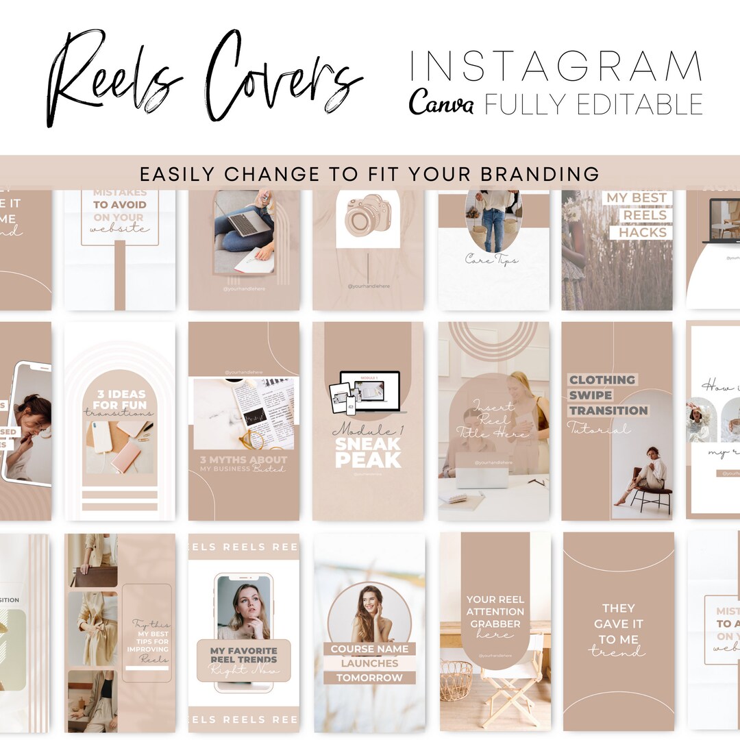 Reels Covers Templates, Neutral Beige Modern, Instagram Reels ...