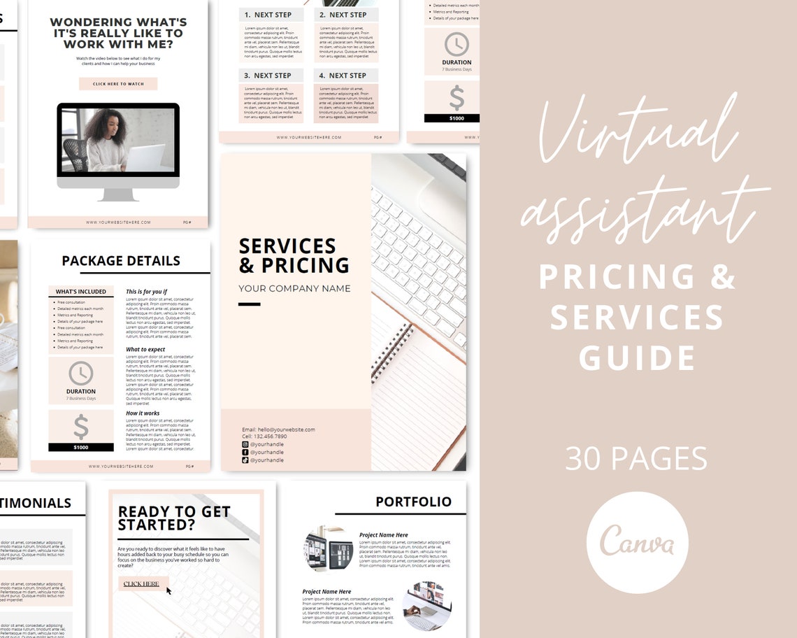 Virtual Assistant Pricing Template VA Service Guide Turn - Etsy